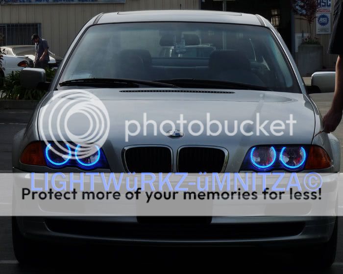 BMW E36 318i 323i 325i 328i M3 headlights ANGEL EYES demon eyes halo ...